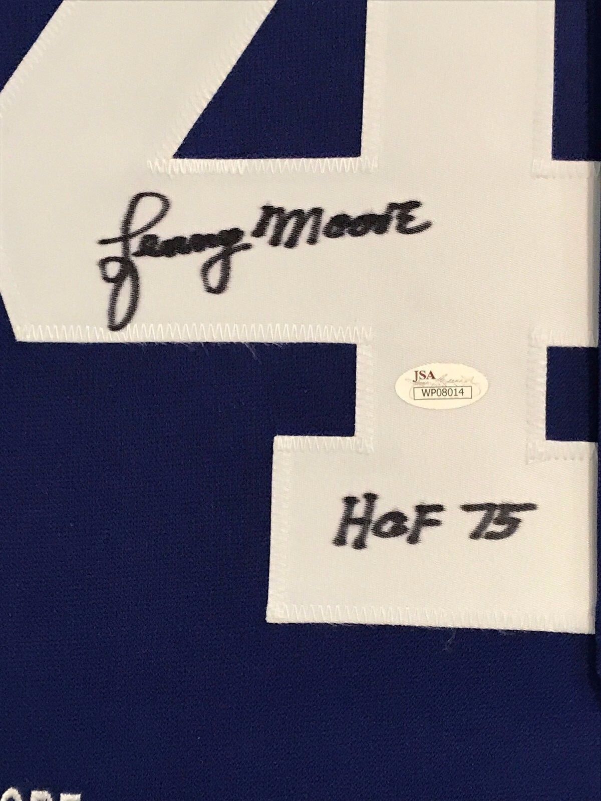 FRAMED LENNY MOORE AUTOGRAPHED SIGNED INSC BALTIMORE COLTS STAT JERSEY ...