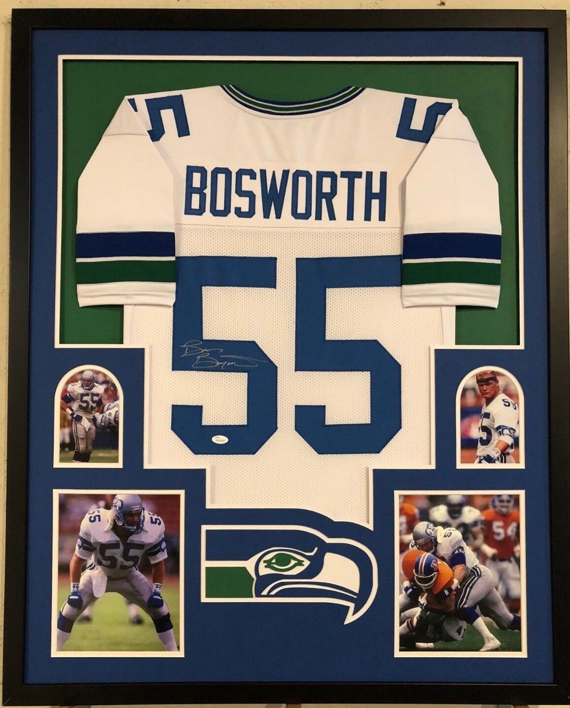 FRAMED SEATTLE SEAHAWKS BRIAN BOSWORTH AUTOGRAPHED SIGNED JERSEY JSA COA - Tennzone Sports ...