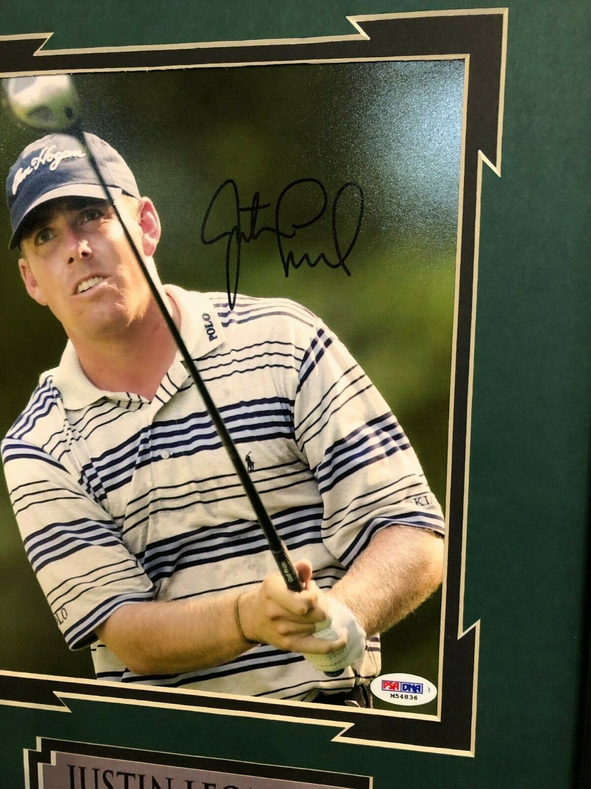 FRAMED SIGNED AUTOGRAPHED JUSTIN LEONARD 8X10 PHOTO PSA COA - Tennzone ...