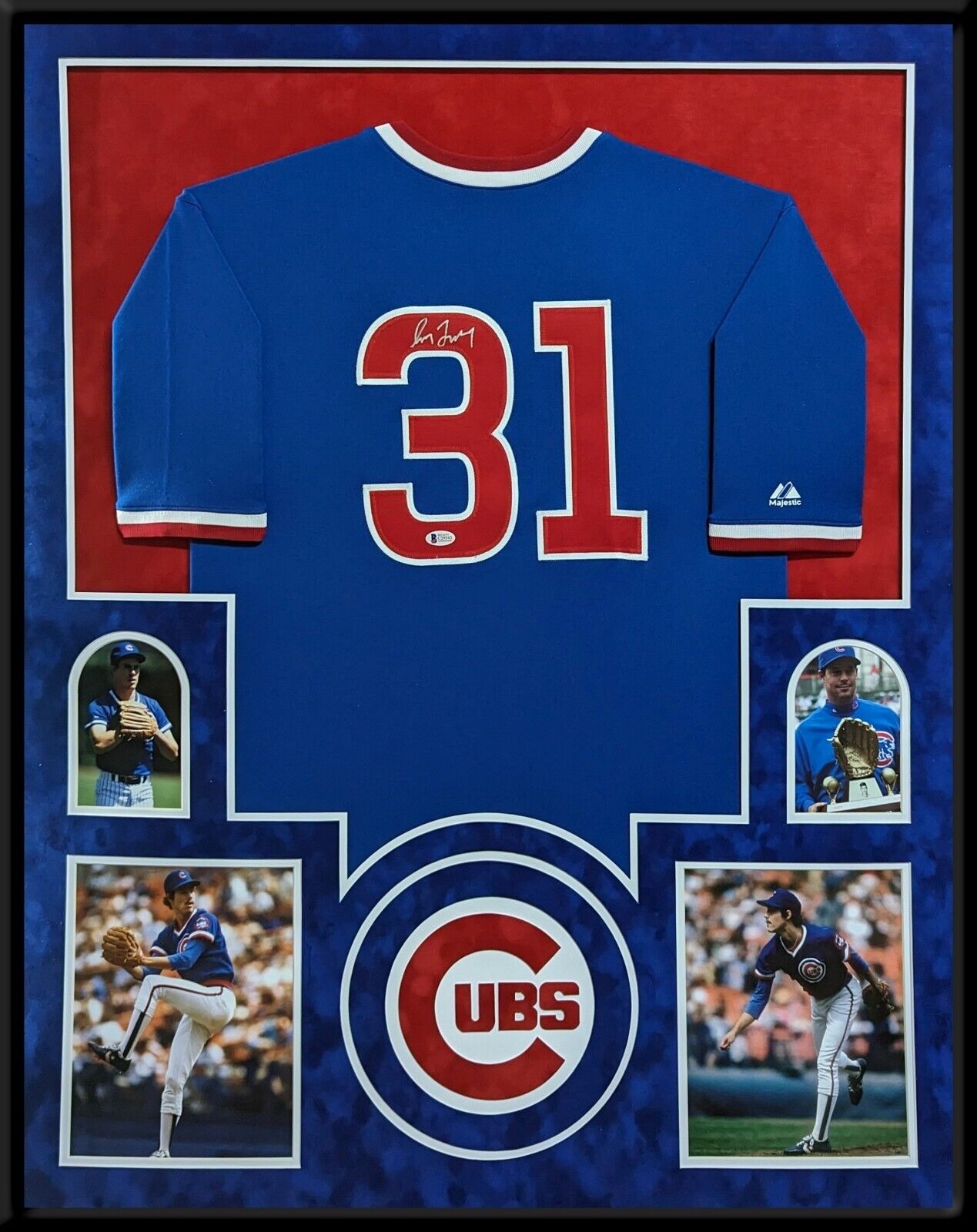 FRAMED CHICAGO CUBS GREG MADDUX AUTOGRAPHED SIGNED JERSEY BECKETT COA ...