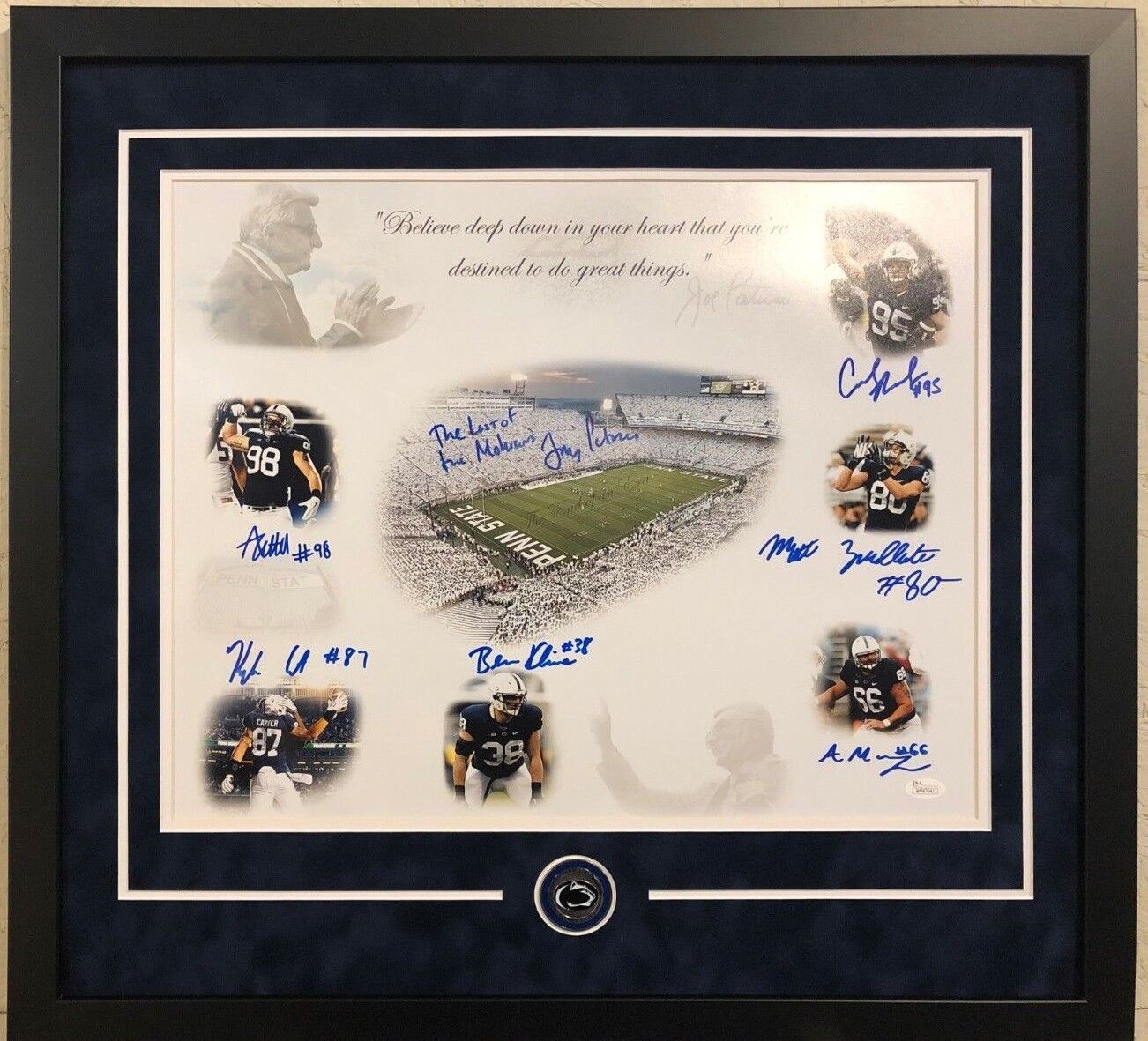 FRAMED MULIT SIGNED JOE PATERNOS LAST RECRUITS PENN STATE 16×20 PHOTO ...