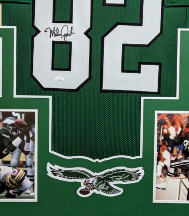 FRAMED PHILADELPHIA EAGLES MIKE QUICK AUTOGRAPHED SIGNED JERSEY JSA COA ...